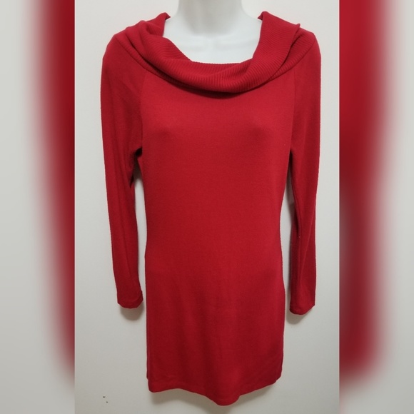Ambiance | Dresses | Ambiance Apparel Red Cowl Neck Sweater Dress ...